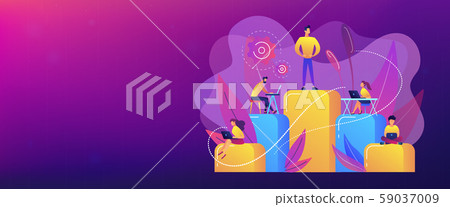 Business hierarchy concept banner header. - Stock Illustration ...