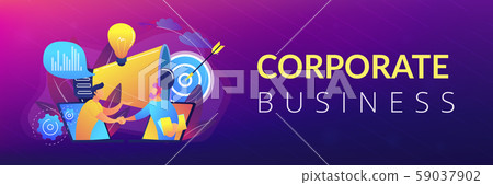 Collaboration concept banner header. - Stock Illustration [59037902 ...