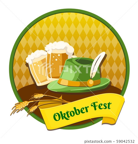 Octoberfest green and yellow vector... - Stock Illustration [59042532 ...