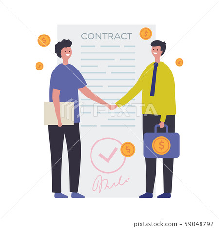 people make a contract - Stock Illustration [59048792] - PIXTA