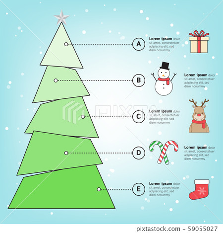 Christmas tree infographic with decorations and... - Stock Illustration ...