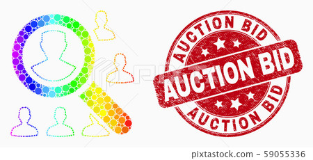 Vector Bright Dotted Search Users Icon and... - Stock Illustration ...