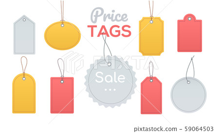 Price tags collection - flat design style clip art - Stock Illustration ...