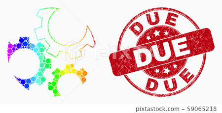 Vector Rainbow Colored Dotted Gears Icon and... - Stock Illustration ...
