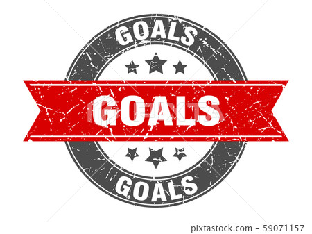 goals round stamp with red ribbon. goals - Stock Illustration [59071157 ...