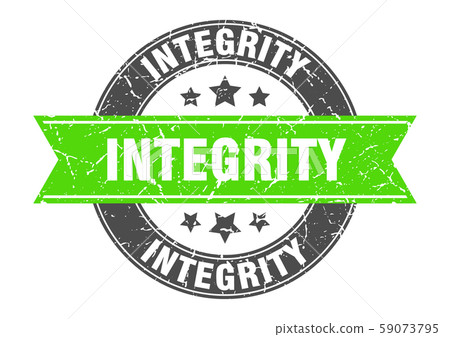 integrity round stamp with green ribbon. integrity - Stock Illustration ...