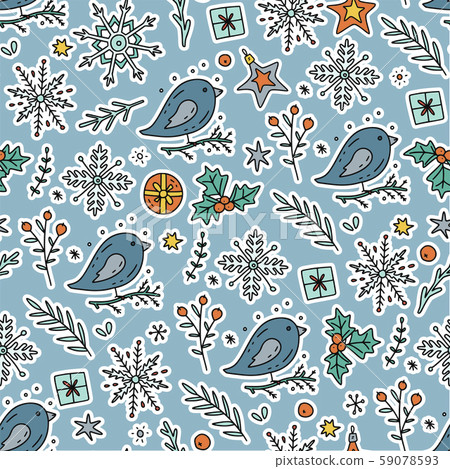 Seamless winter vector pattern. - Stock Illustration [59078593] - PIXTA