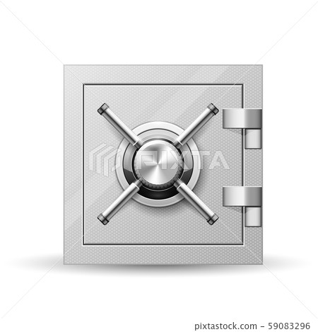 Vault with handle wheel - safe door, strongbox - Stock Illustration ...
