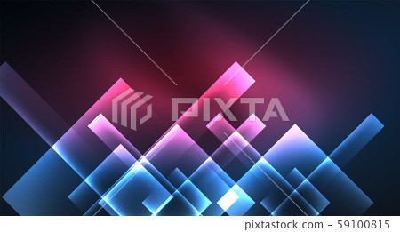 Neon glowing techno square rectangle lines,... - Stock Illustration ...