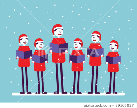 Christmas chorus. Concept Xmas celebration vector, - Stock Illustration ...