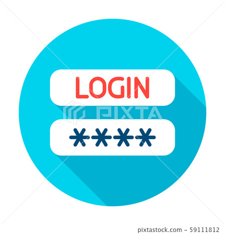 Login Password Circle Icon - Stock Illustration [59111812] - PIXTA
