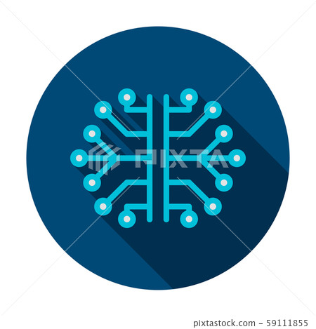 Microchip Brain Circle Icon - Stock Illustration [59111855] - PIXTA
