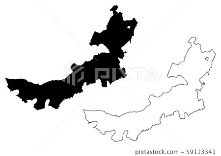 Nei Mongol Autonomous Region map vector.... - Stock Illustration ...