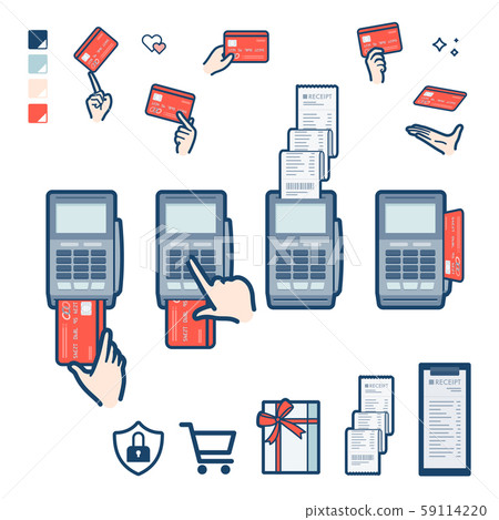 cashless, electronic money, card reader - Stock Illustration [59114220 ...