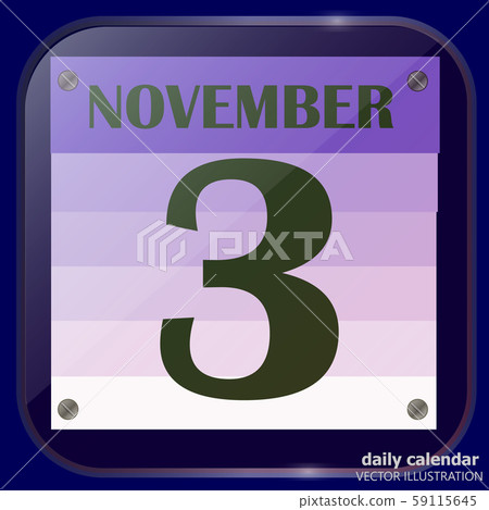 November 3 icon. Vector illustration. - Stock Illustration [59115645 ...
