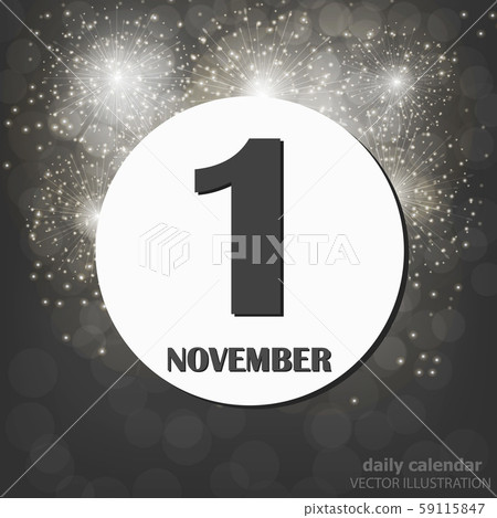 November 1, calendar day. Vector illustration. - Stock Illustration ...