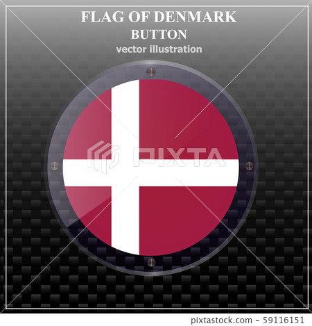 Button with flag of Denmark. Vector. - Stock Illustration [59116151 ...