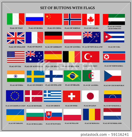 Set of banners with popular flags. - Stock Illustration [59116241] - PIXTA