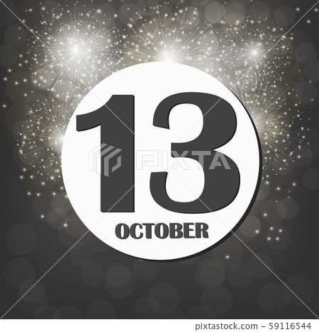 October 13 calendar day. Illustration. - Stock Illustration [59116544 ...