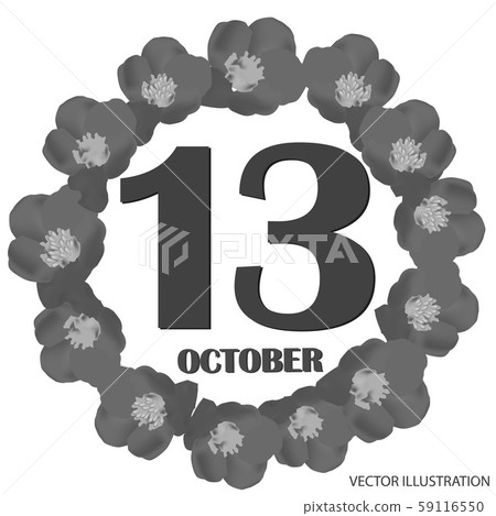October 13, calendar day. Vector illustration. - Stock Illustration ...