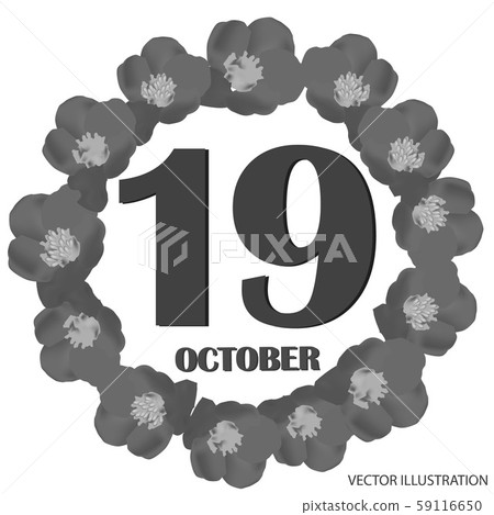 October 19, calendar day. Vector illustration. - Stock Illustration ...