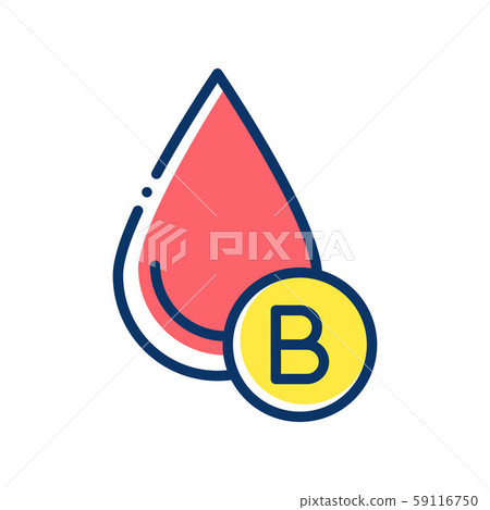 B blood group color line icon. Donorship... - Stock Illustration ...