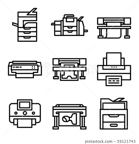 printer outline icon - Stock Illustration [59121743] - PIXTA