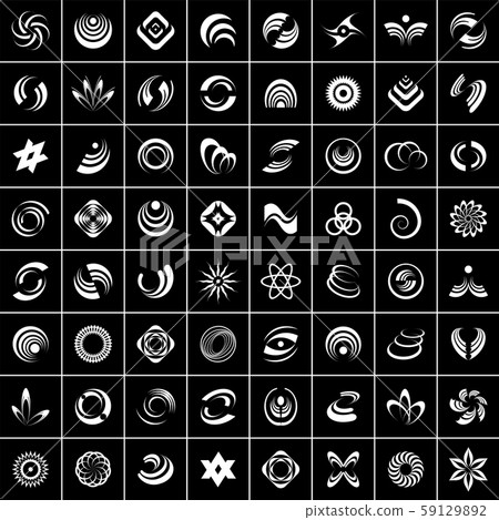 Geometric design elements set. White abstract - Stock Illustration ...