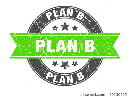 plan b round stamp with green ribbon. plan b - Stock Illustration ...