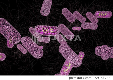 Illustration of E. coli (computer graphic) - Stock Illustration ...