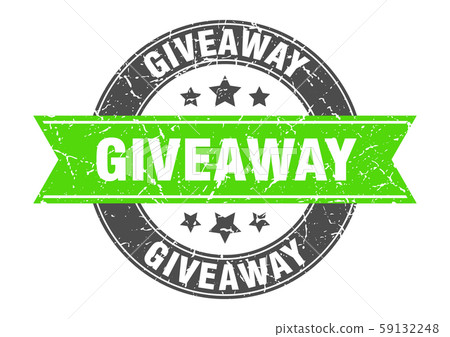 giveaway round stamp with green ribbon. giveaway - Stock Illustration ...