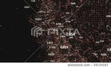 Abstract network of lines and random numbers - Stock Illustration ...