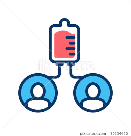 Blood transfusion color line icon. Donorship,... - Stock Illustration ...