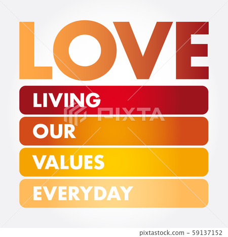 LOVE - Living Our Values Everyday acronym - Stock Illustration ...