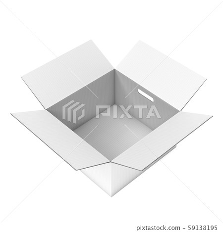 Open corrugated carton box with handle holes....-插圖素材 [59138195] - PIXTA圖庫