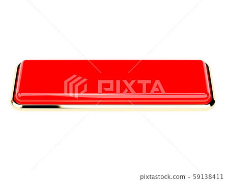 Red rectangle push button with golden frame.... - Stock Illustration ...