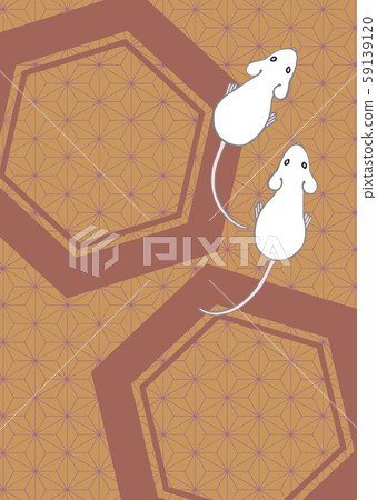 Japanese pattern cut with a motif of a mouse - Stock Illustration ...