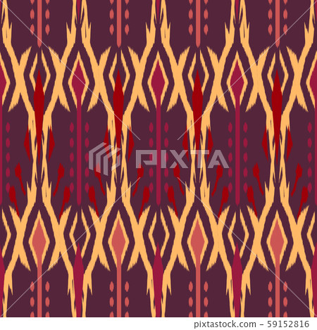 Ikat Seamless Pattern Design. Ethnic fabric. - Stock Illustration ...