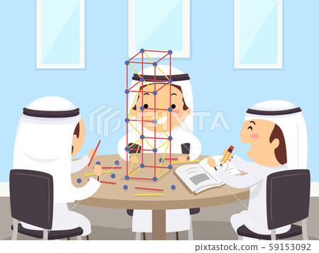 Stickman Kids Boys Practice Engineering Skills - Stock Illustration ...