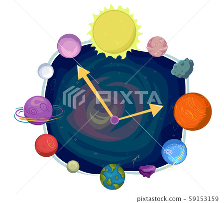 Planets Space Time Illustration - Stock Illustration [59153159] - PIXTA
