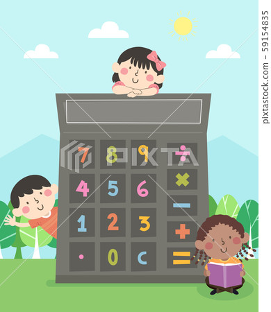 Kids Numbers Calculator Illustration-插圖素材 [59154835] - PIXTA圖庫