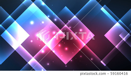 Neon glowing techno square rectangle lines,... - Stock Illustration ...