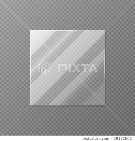 Realistic square glass. Blank mirror or window... - Stock Illustration ...