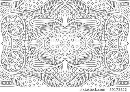 Art for coloring book page with linear pattern - Stock Illustration ...