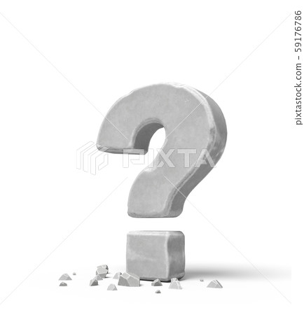 3d rendering of stone concrete question mark - Stock Illustration ...