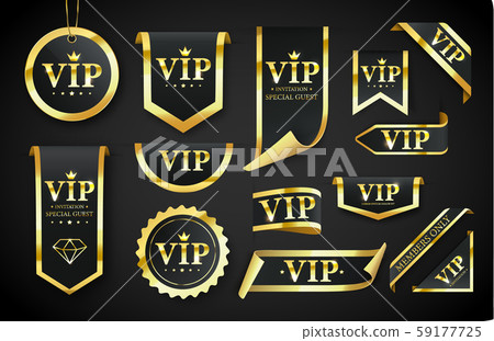 Vip label. Vector black banner - Stock Illustration [59177725] - PIXTA