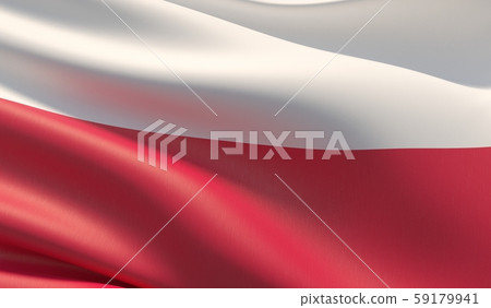 High resolution close-up flag of Poland. 3D... - Stock Illustration ...