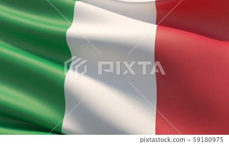 High resolution close-up flag of Italy. 3D... - Stock Illustration ...