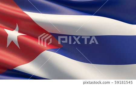 High resolution close-up flag of Cuba. 3D... - Stock Illustration ...