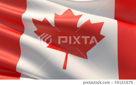 High resolution close-up flag of Canada. 3D... - Stock Illustration ...